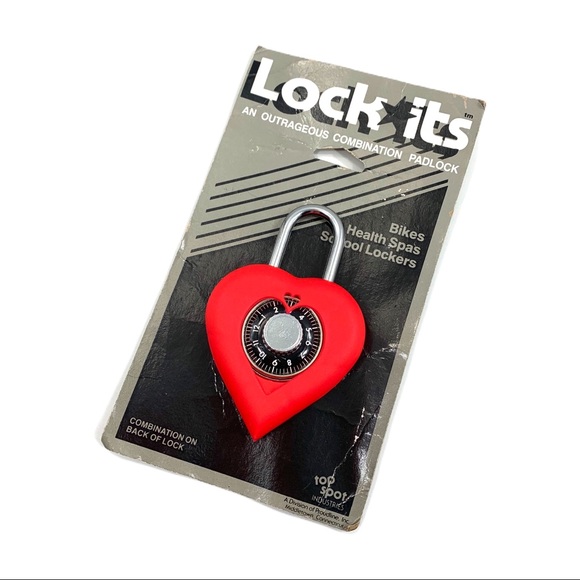 Vintage | Office | Vintage 9s Lock Its Heart Bike Pad Lock | Poshmark